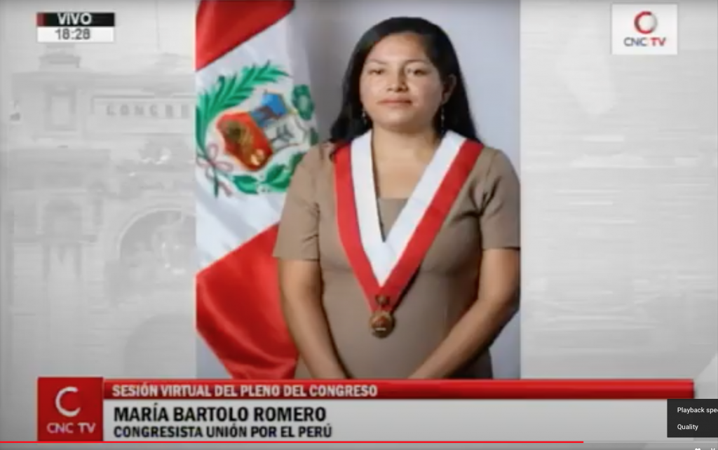 Congresista María Bartolo pide a presidente Vizcarra intervención del ...