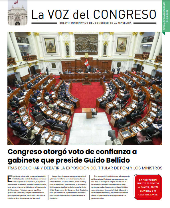 Congreso otorgó voto de confianza a gabinete que preside Guido Bellido ... Congreso otorgó voto de confianza a gabinete que preside Guido Bellido ...